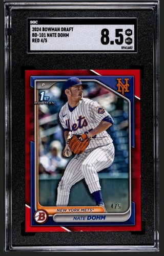 2024 Bowman Draft 1st Nate Dohm RED /5 Rookie SGC 8.5 RC BD-101 New ...