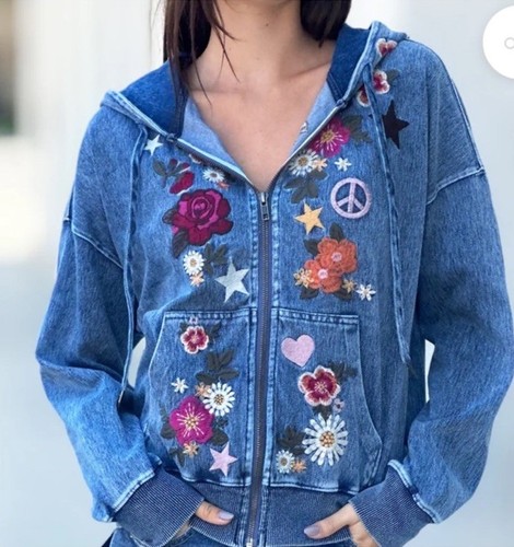 Billy T Shop Camp Happy Hoodie Embroidered Zip Front Size SMALL | eBay