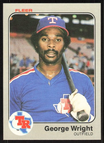 1983 Fleer Baseball George Wright RC #583 Texas Rangers | eBay
