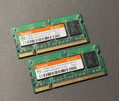 HYNIX Laptop 1GB DDR2 PC4200 RAM 2 X 512MB Sticks V000061770 Pair PC2 ...