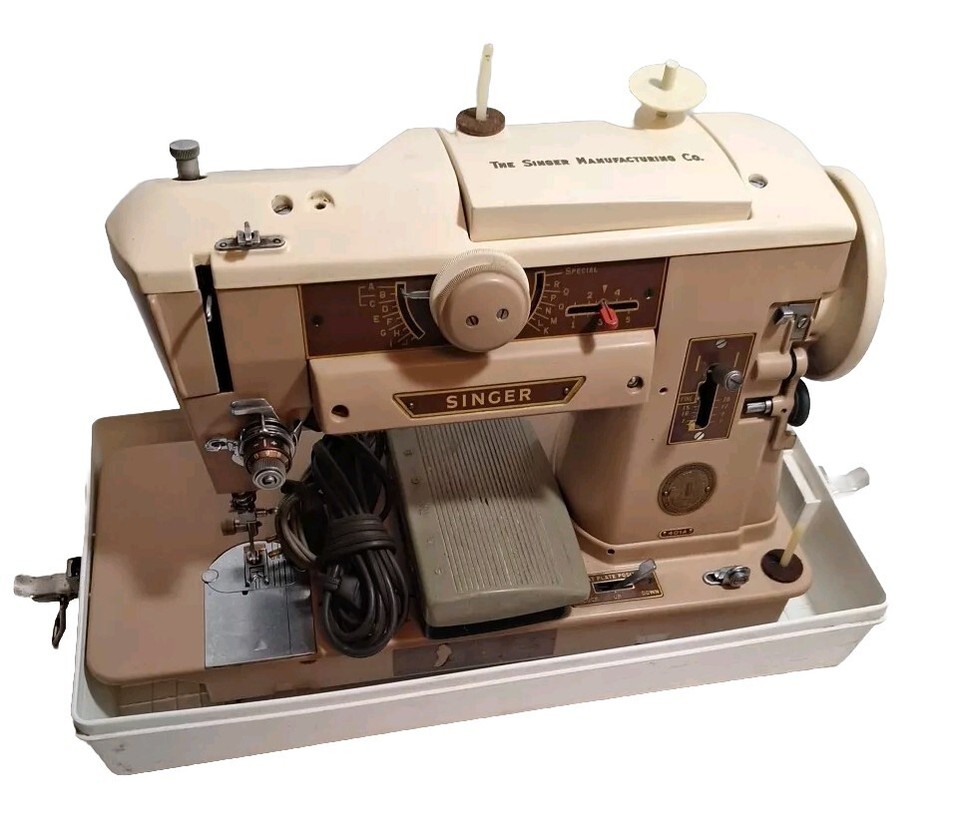 SINGER 401-A Slant-O-Matic Sewing Machine Vintage Heavy Duty ...