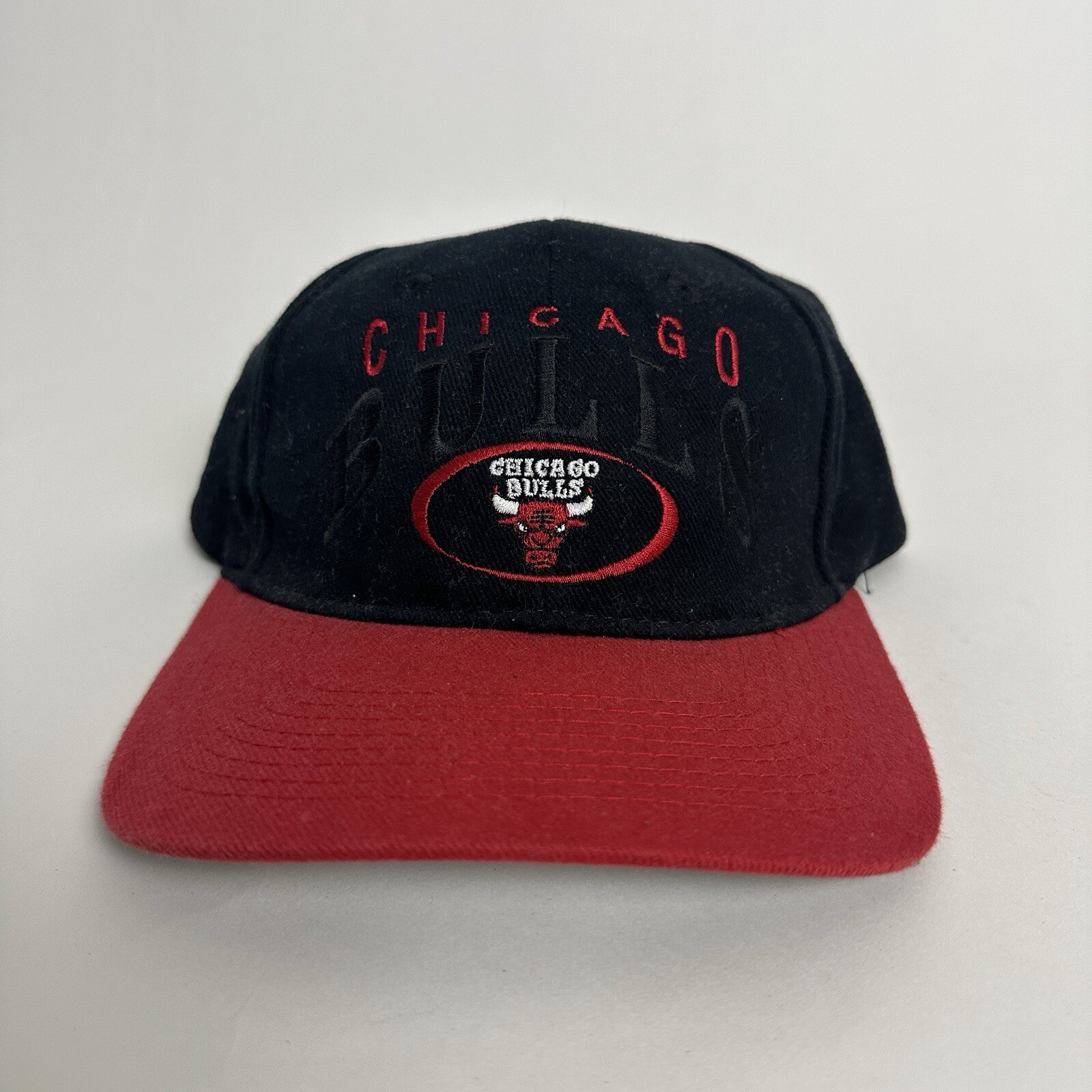 Vintage NBA Chicago Bulls Black 80s 90s Strapback Hat… - Gem