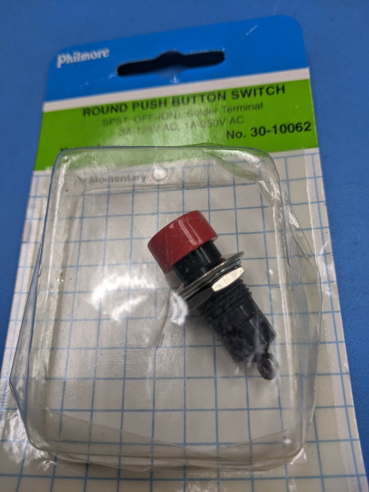 SWITCH ROUND PUSH BUTTON , 3A-125VAC/ 1A 250VAC , 1A/125VDC ( ONE ) | eBay