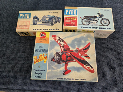 lot of 3 Vintage Original Pyro Model Kits 1966 Bugatti Yamaha Bulldog | eBay