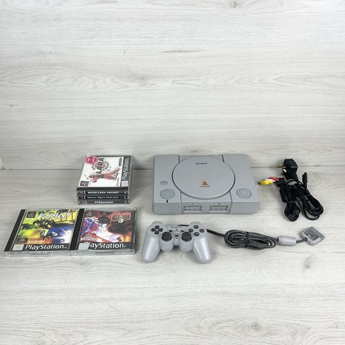 Sony Playstation 1 PS1 SCPH-5552 Console Bundle 5 Games 1 Controller ...