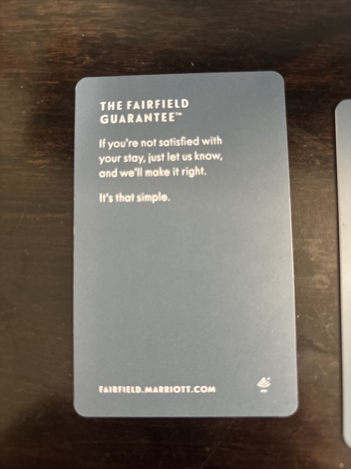FAIRFIELD By Marriott Hotel Room Key Card Fairfield Guarantee | eBay