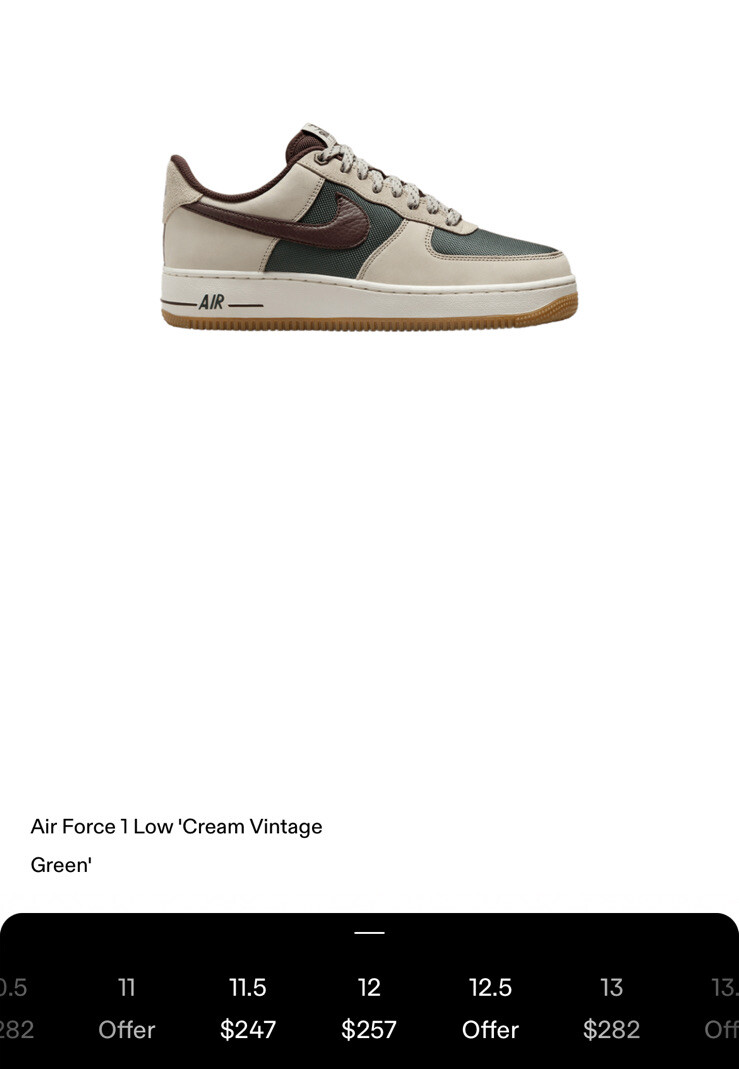 Nike Air Force 1 Low 07 'Cream Vintage Green' | Men Size 12 Nike Air Force 1 Low 07 'Cream Vintage Green' | Men Size 12