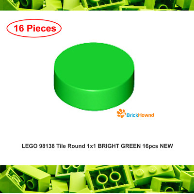 LEGO 98138 Tile Round 1x1 BRIGHT GREEN 16pcs NEW | eBay Australia