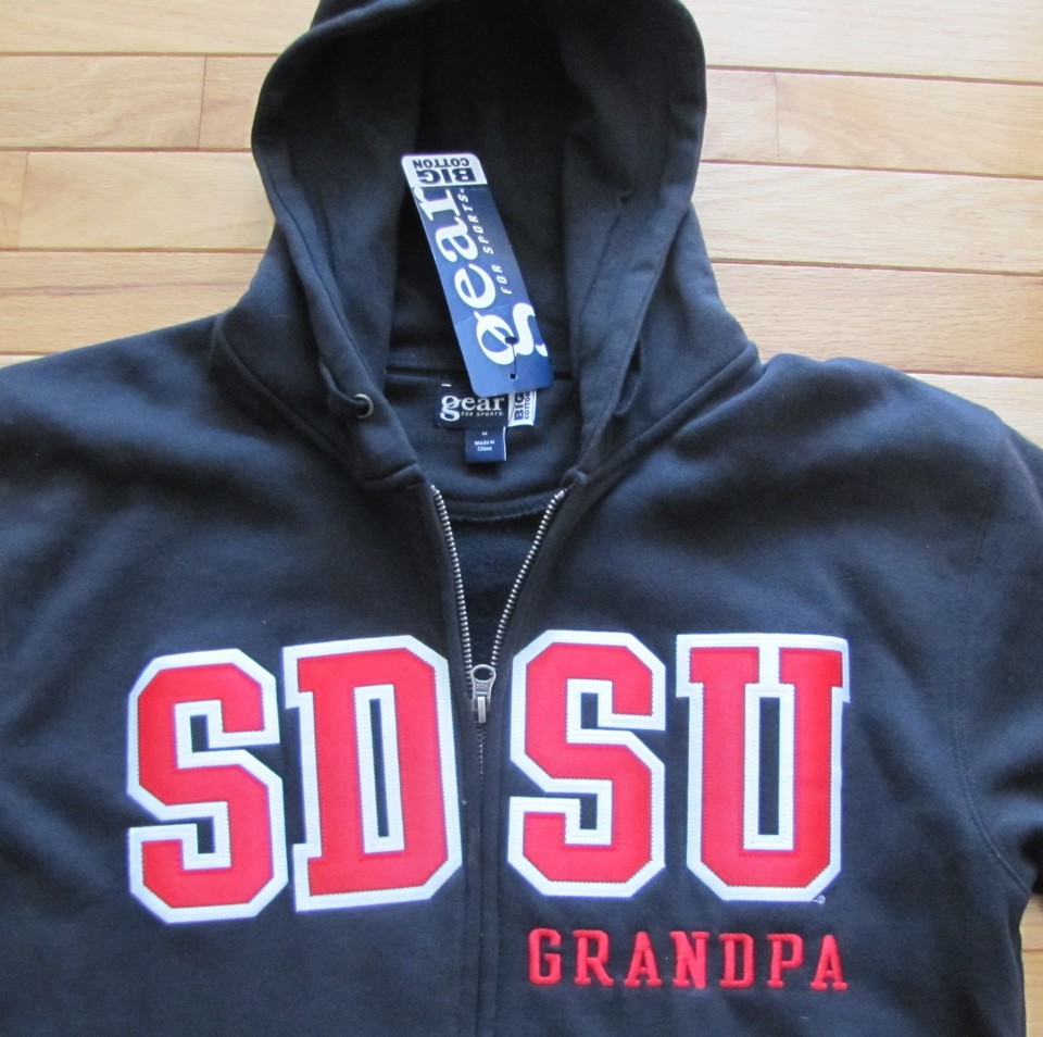 NWT SDSU San Diego State University Aztecs "Grandpa" Black Men's Zip ...