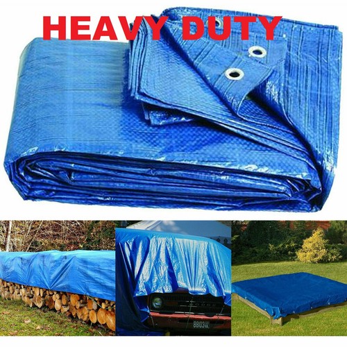 Tarpaulin Blue Waterproof Cover Tarp Ground Camping Sheet Multipurpose ...