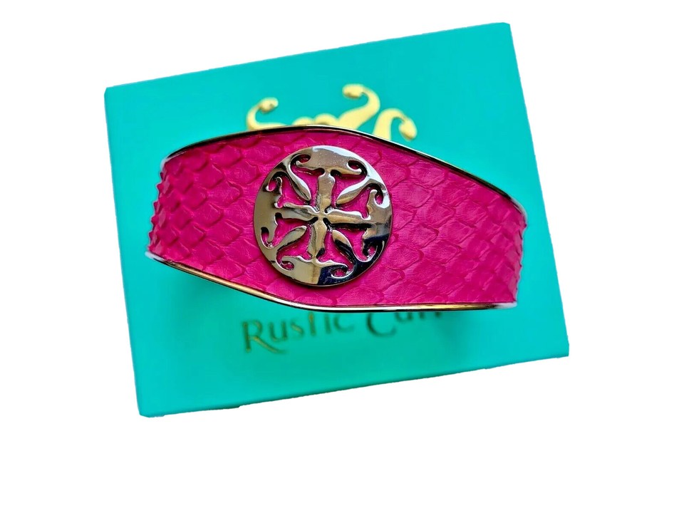 Rustic Cuff NEW Monique Python Side Cut Hot PInk/Silver - $105 | eBay