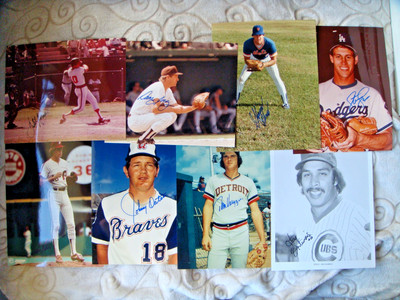 1980's baseball signed 8x10 photo lot Steve Sax Butch Hobson Oates ...