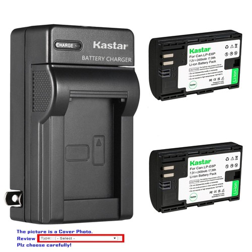 Kastar LP-E6P Battery AC Charger for Canon EOS R5 Mark II Mirrorless ...