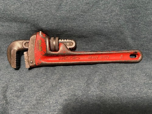 Vintage RIDGID 8 Inch Heavy Duty Pipe Wrench The Ridge Tool Co. Elyria ...