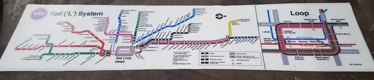 Original 1964 Chicago Transit CTA Train 'L' System Map-, 60% OFF Original 1964 Chicago Transit CTA Train 'L' System Map-, 60% OFF