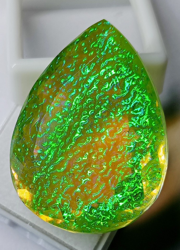 Natural Monarch Fire Opal Doublet Pear Cut Certified 87.55 Ct Loose ...