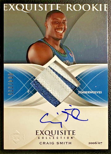 CRAIG SMITH 2006-07 UD Exquisite Collection Rookie Patch Autograph 004/ ...