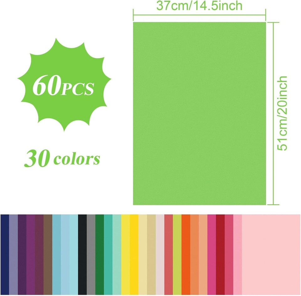 Morcheiong 60 Sheets Tissue Paper in 30 Colors Rainbow Tissue Paper ...