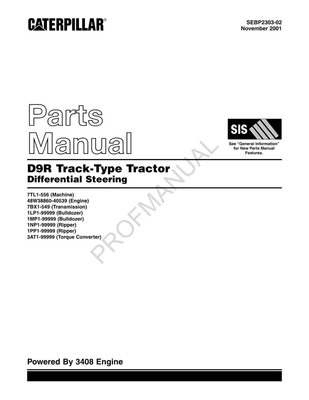 Caterpillar Cat D9R Track Type Tractor Differental Steering Parts ...