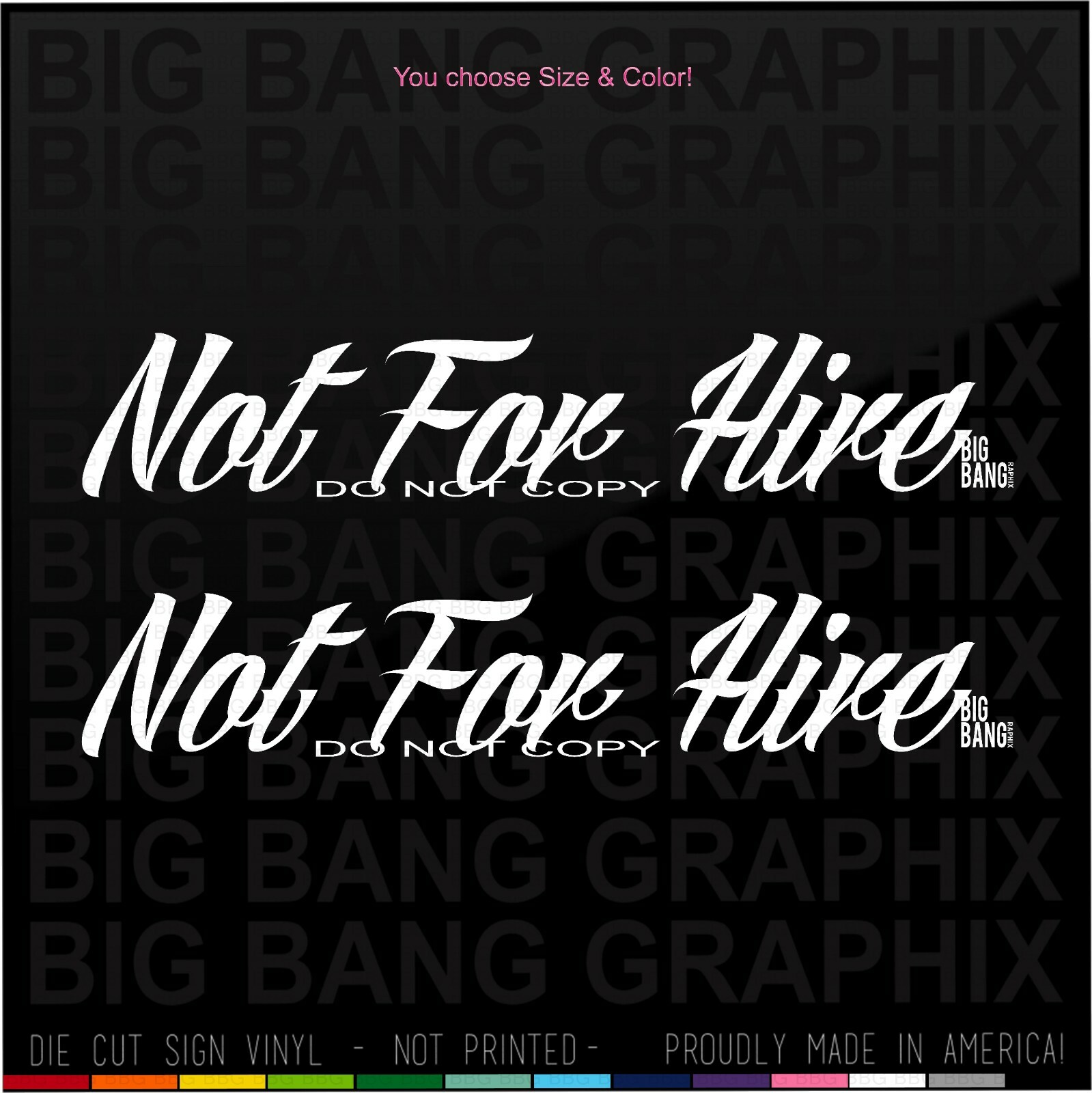 2 NOT FOR HIRE Decal SET Semi Rig Truck OWNER Vinyl Decal Sticker ...