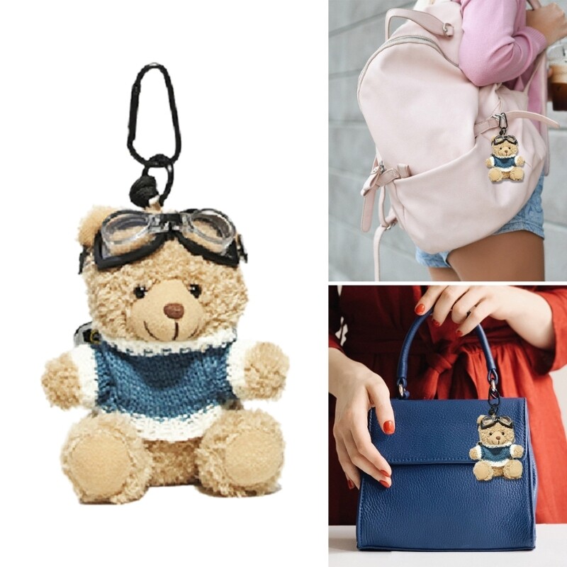 Unique Cartoon Bear Keychain Pendant Plush Animal Keychain for Animal ...