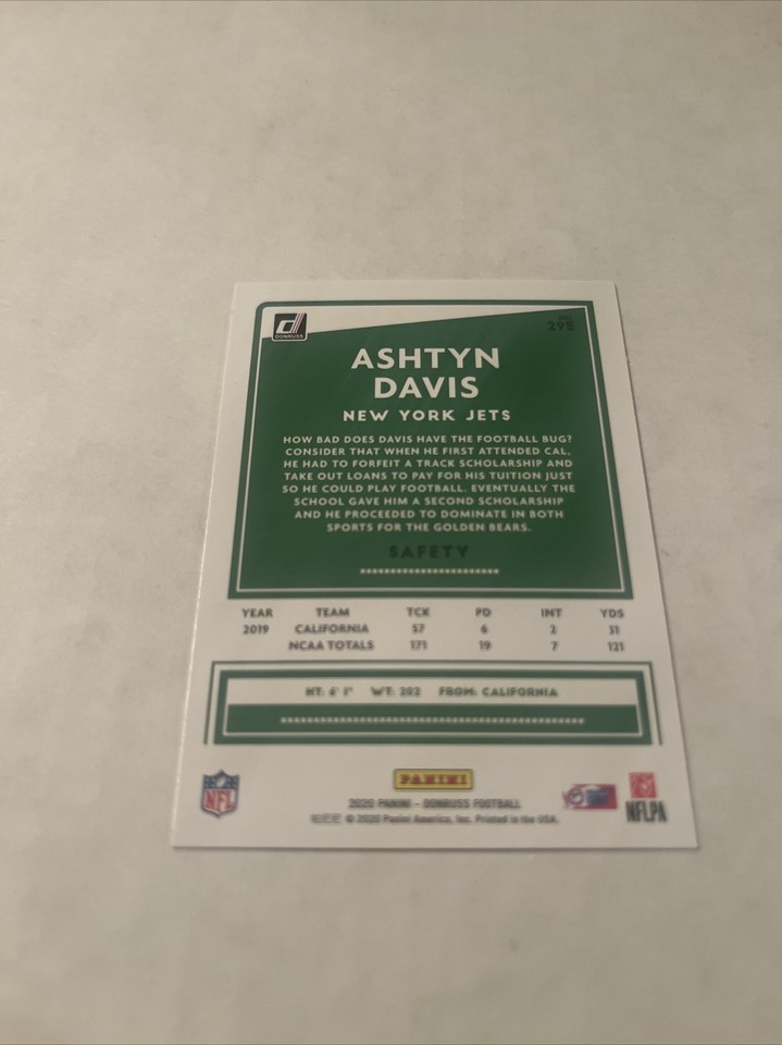 2020 Donruss Ashtyn Davis New York Jets Rookie RC Free Shipping | eBay