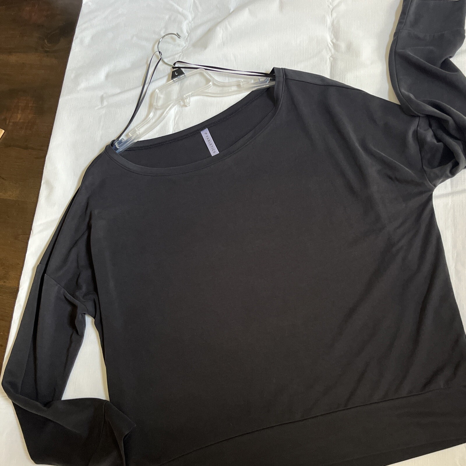 Fabletics Long Sleeve Top Womens Medium Black Pullover Oversized ...