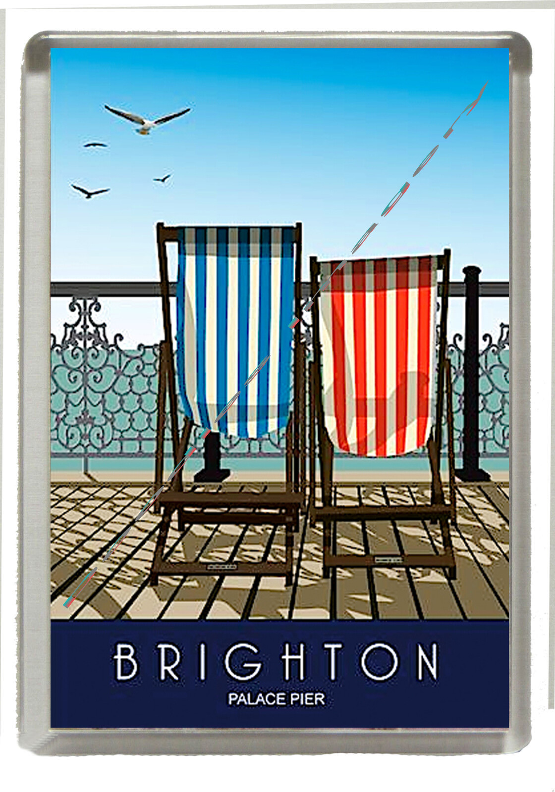 Vintage Retro Poster - Brighton Palace Pier - Fridge Magnet - Size 90mm ...