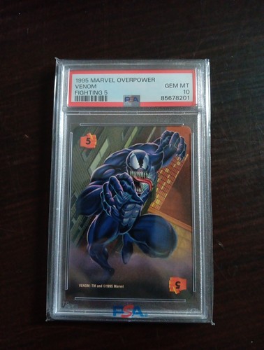1995 MARVEL OVERPOWER VENOM FIGHTING 5 CARD PSA 10 LOW POP GEM MINT ...