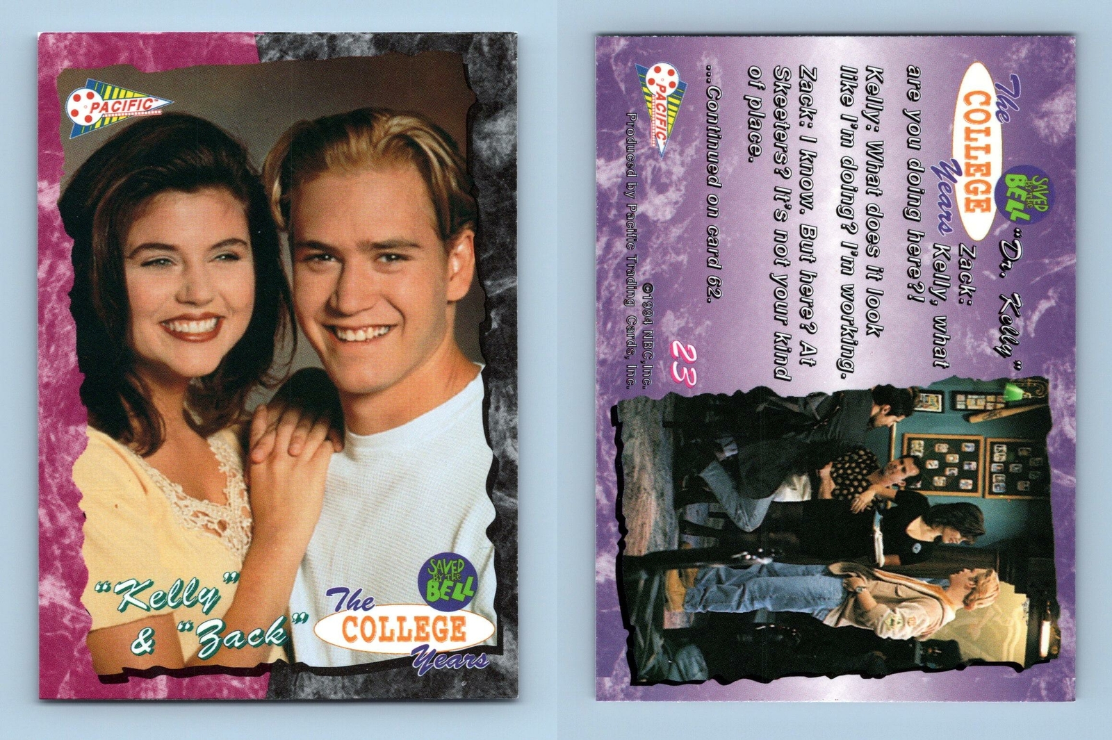 Zack & Kelly #23 Saved By The Bell College Years 1994 Pacific Trading ...