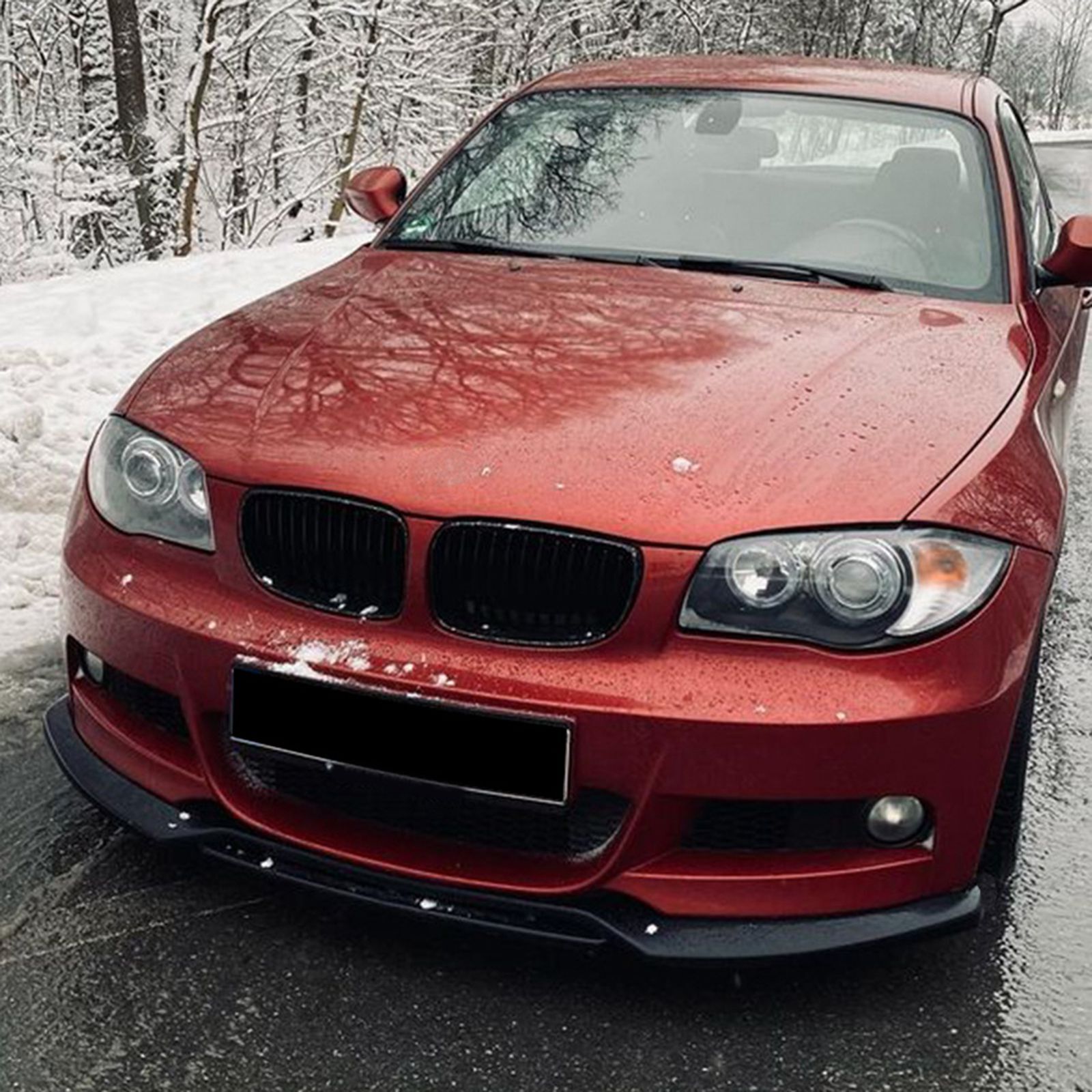 For BMW 1 Series E82 E88 2007-10 Carbon Fiber Look Front Bumper Spoiler ...