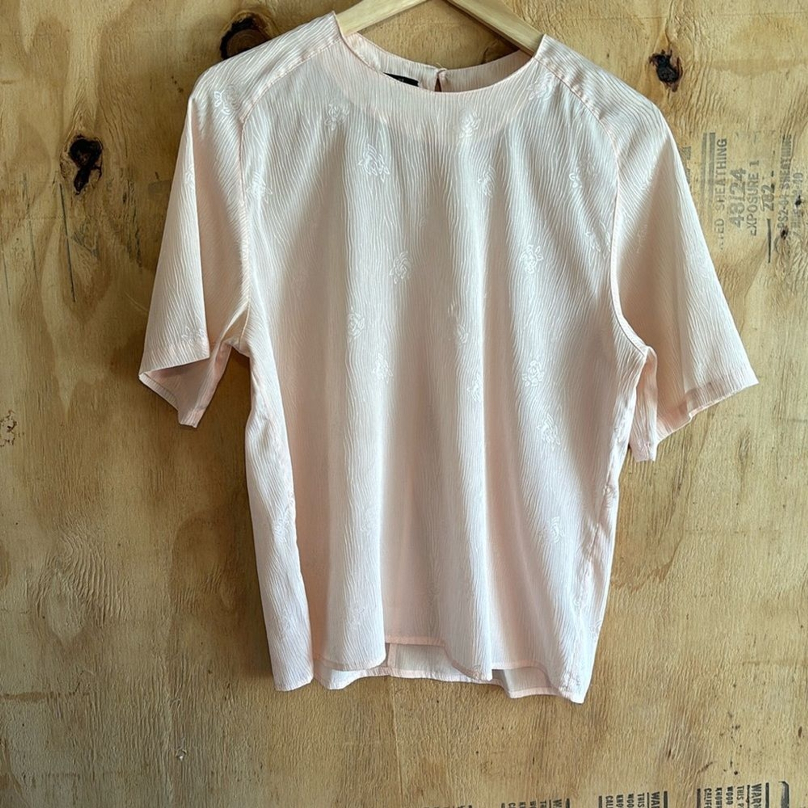 Vintage David Matthew Pale Pink Floral Print Blouse S… - Gem