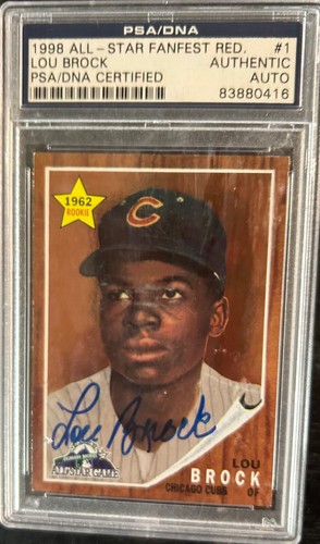 PSA DNA certified 1998 All-Star Fanfest Lou Brock #1 * Autograph * 1962 ...