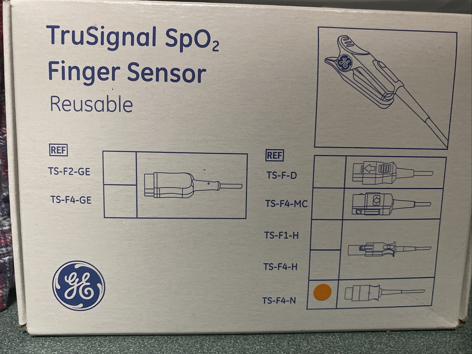 TS-F2-GE TruSignal SpO2 Reusable Finger Sensor 3 | eBay
