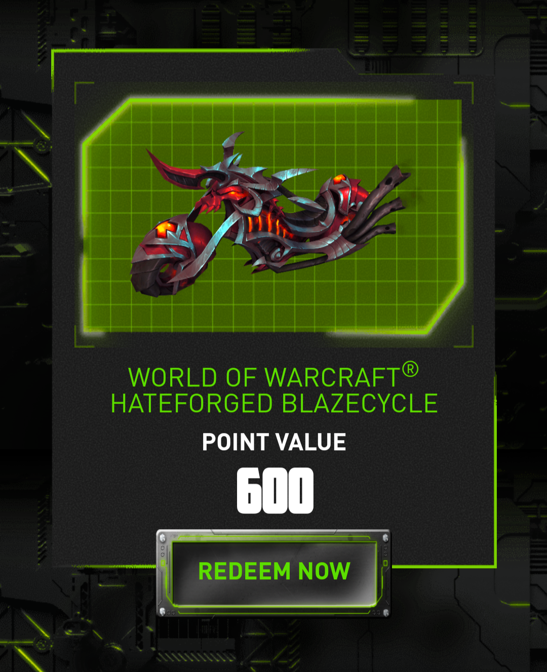 Hateforged Blazecycle (World Of Warcraft/WoW Mount) | eBay