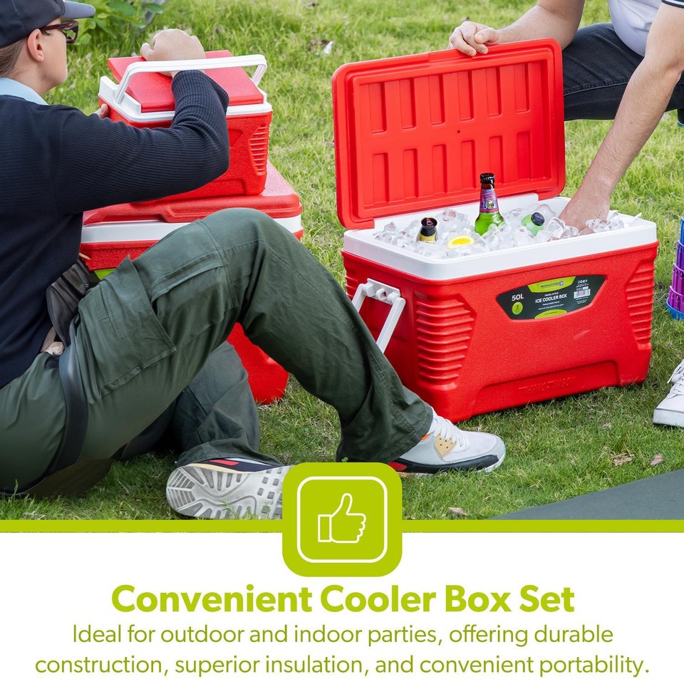 ROYALFORD Ice Cooler Box Set 5L, 25L, & 50L Boxes Camping Picnic ...