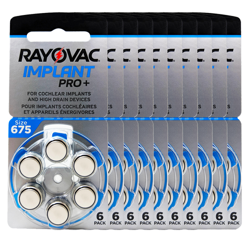 Rayovac 675P Cochlear Implant Hearing Aid Batteries Mercury Free (60 ...