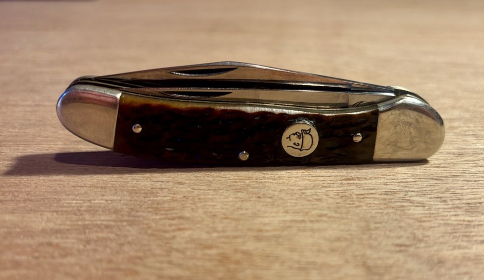 1980’s Buck Creek Solingen Germany 2 Blade Coal Miner Knife Bone Handle ...