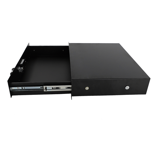 19" 2U Steel Plate DJ Drawer Equipment Cabinet with Keys Black | eBay