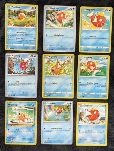Magikarp Pokemon Card Collection Set of 9 NM English Cards Cute Water ...
