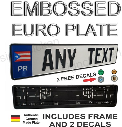 Puerto Rico, EURO STYLE TAG, FRAME & DECALS, European LICENSE plate ...