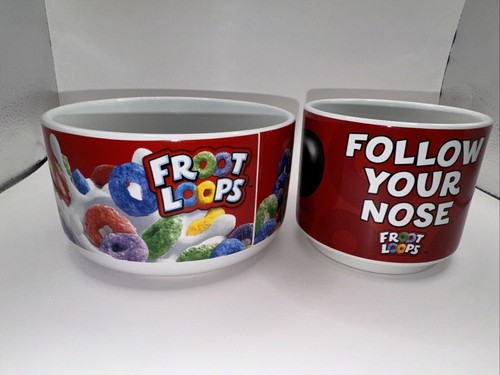 Kellogg's Froot Loops Cereal Bowl & Cup Mug Follow Your Nose | eBay