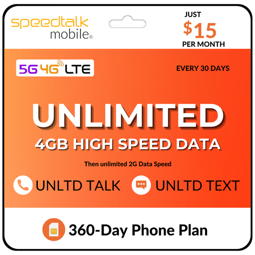 SpeedTalk SIM Card Kit Unlimited Data Talk Text Prepaid Smart Phone ...