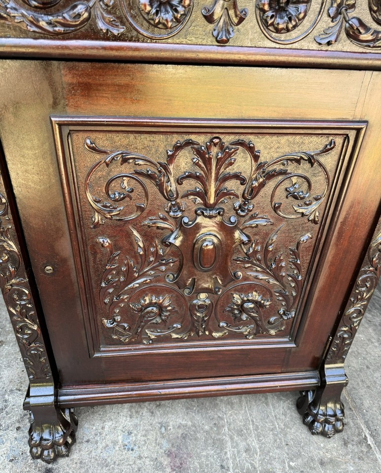 R.J. HORNER CARVED GRIFFIN LIQUOR BAR CABINET | eBay