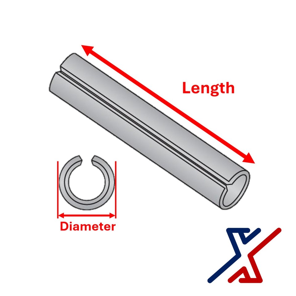 3/32" Diameter x 1/4" Long Roll Pin / Spring Pin / Tension Pin by X1 ...