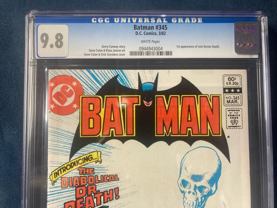 Batman 345 Cgc 9.8 DC 1982 1st Appearance Dr Death Doctor White Pgs | eBay