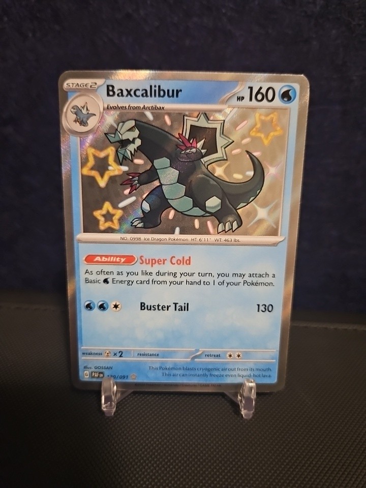 Baxcalibur 130/091 Shiny Holo Rare Pokémon Paldean Fates NM | eBay