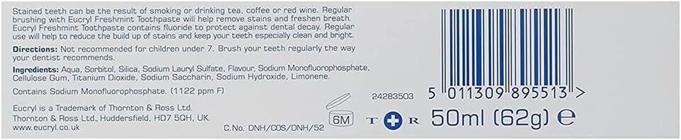 6x Eucryl Smokers Toothpaste | Powerful Stain Removal | Freshmint ...