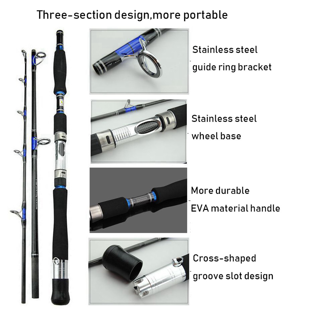 SilverRhino Saltwater Trolling Rod 6ft 7ft 30lb-50lb Spinning Jigging ...