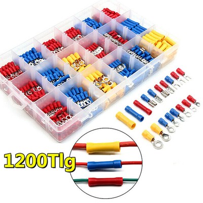 1200tlg Kabelschuhe Sortiment Box Auto KFZ Steckverbinder Zange ...